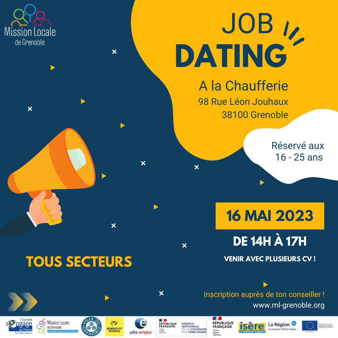 Job Dating à la Chaufferie - 16 mai 2023 - Mission Locale Grenoble